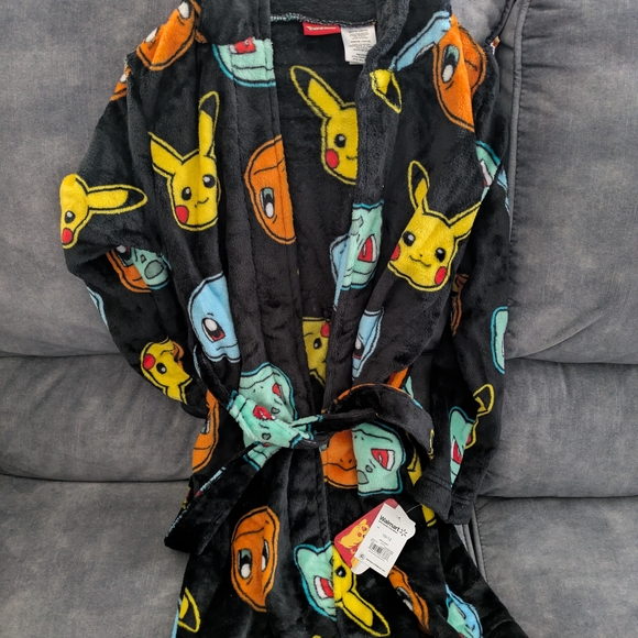 Pokemon | Pajamas | Pokemon Kids Pajama Robe Black With Pikachu And ...